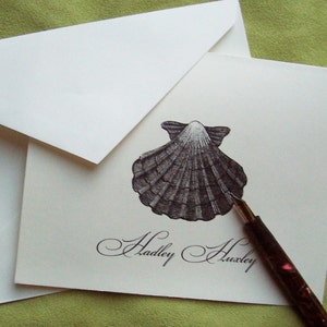 Sea Shell Personalized Note Cards, Monogrammed Nautical Notecards ...