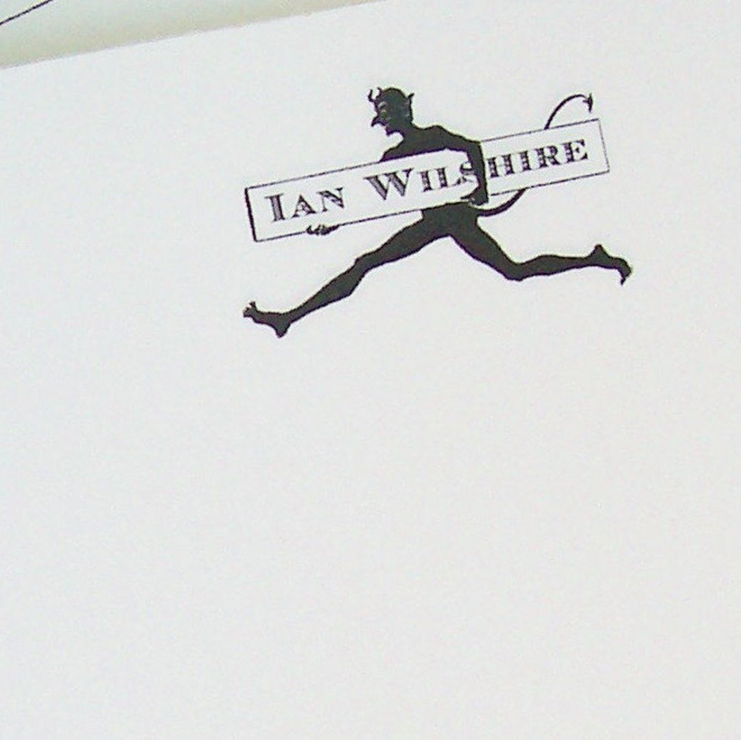Cheeky Devil Personalized Notepad Monogram Vintage Inspired Stationery ...