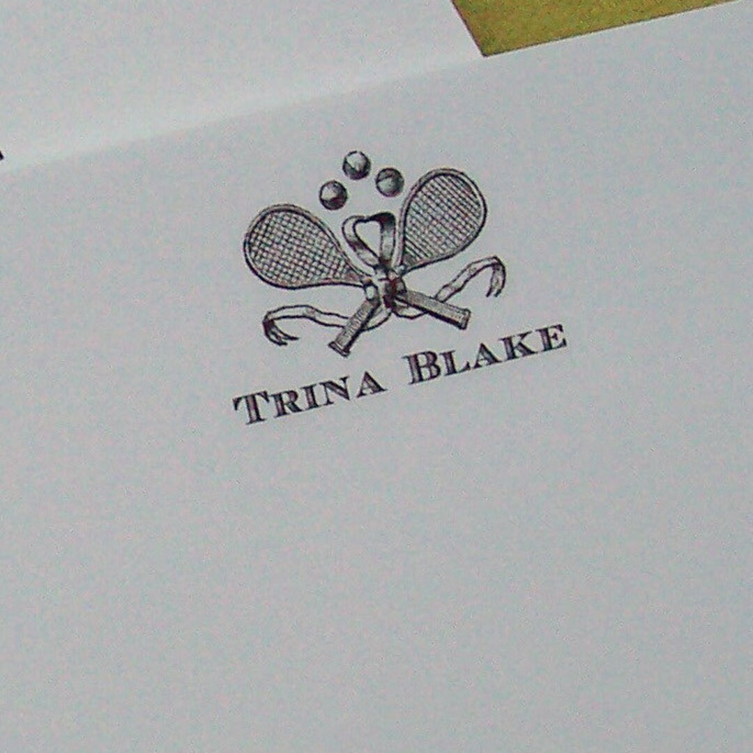 Personalized Tennis Racquet Notepad Monogrammed Sports Gift Vintage ...