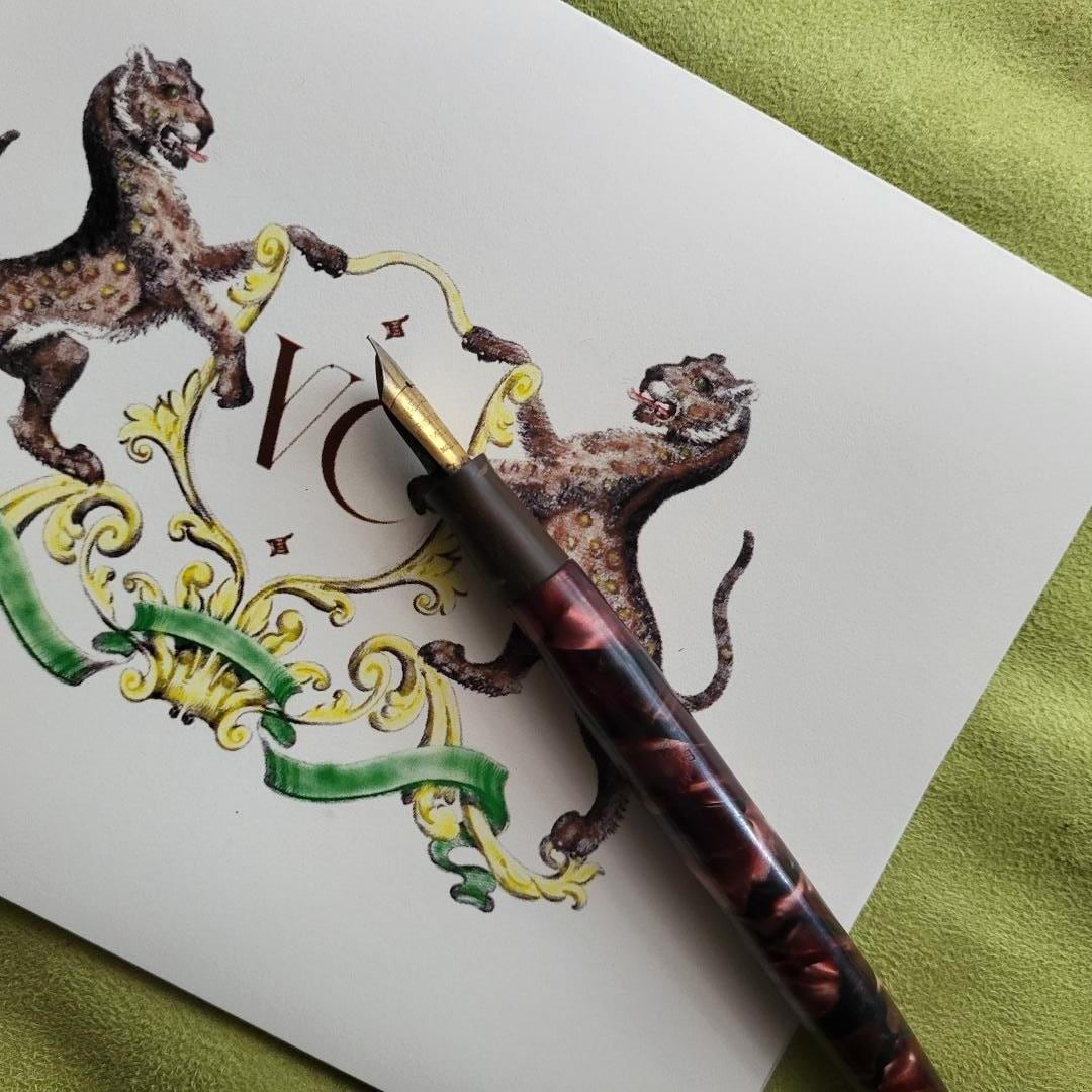 Panther, Leopard Heraldic Family Crest Color Notecards Personalized ...