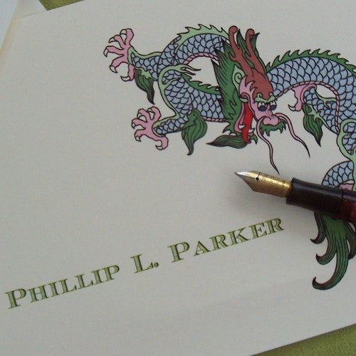 Personalized Dragon Notecards Asian Chinese Note Cards - Etsy