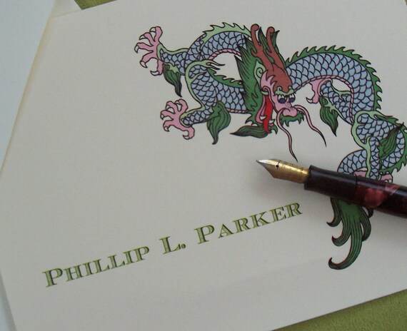 Personalized Dragon Notecards Asian Chinese Note Cards - Etsy