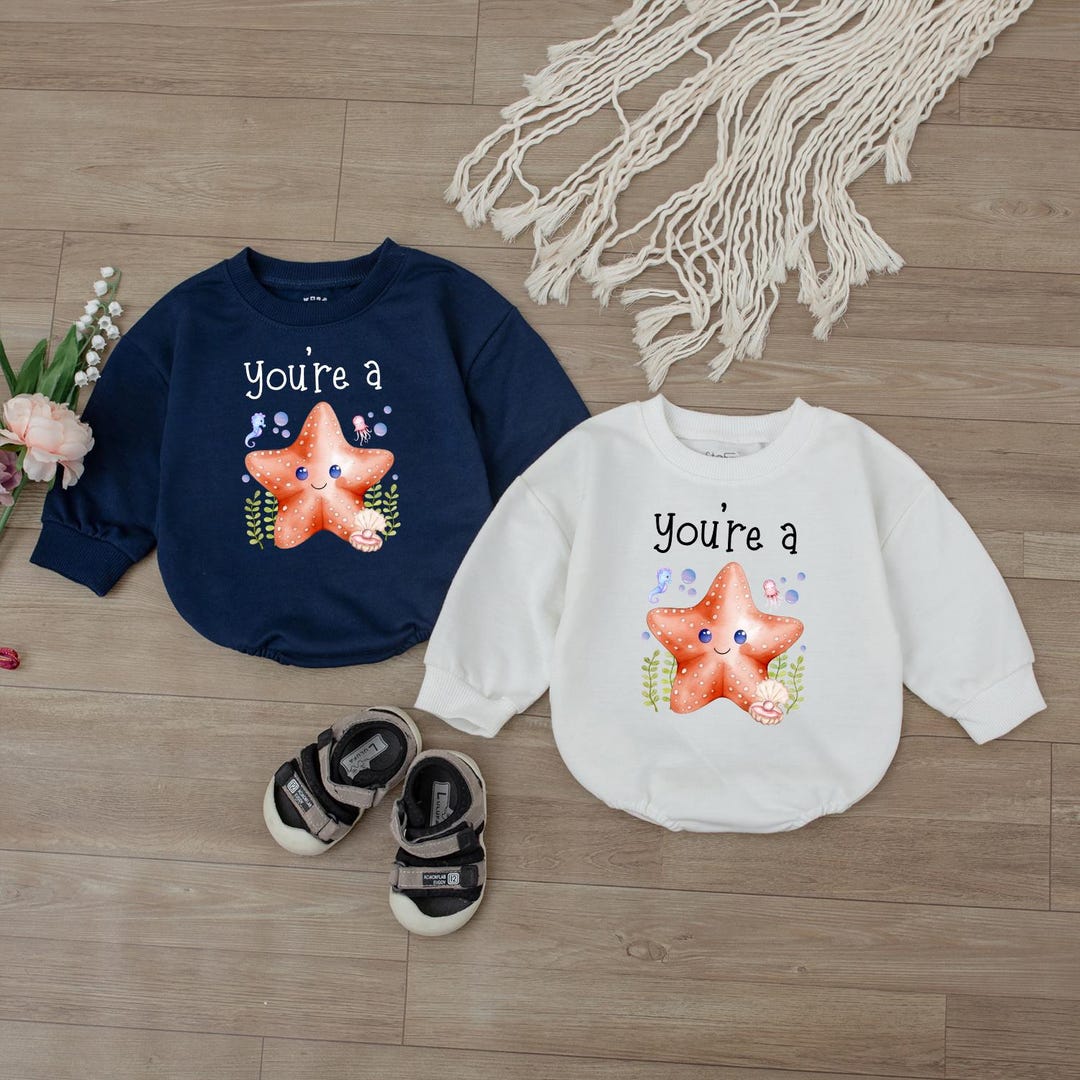 Starfish Baby Romper, Ocean Theme Outfit, Cute Sea Star Bodysuit, Beach ...