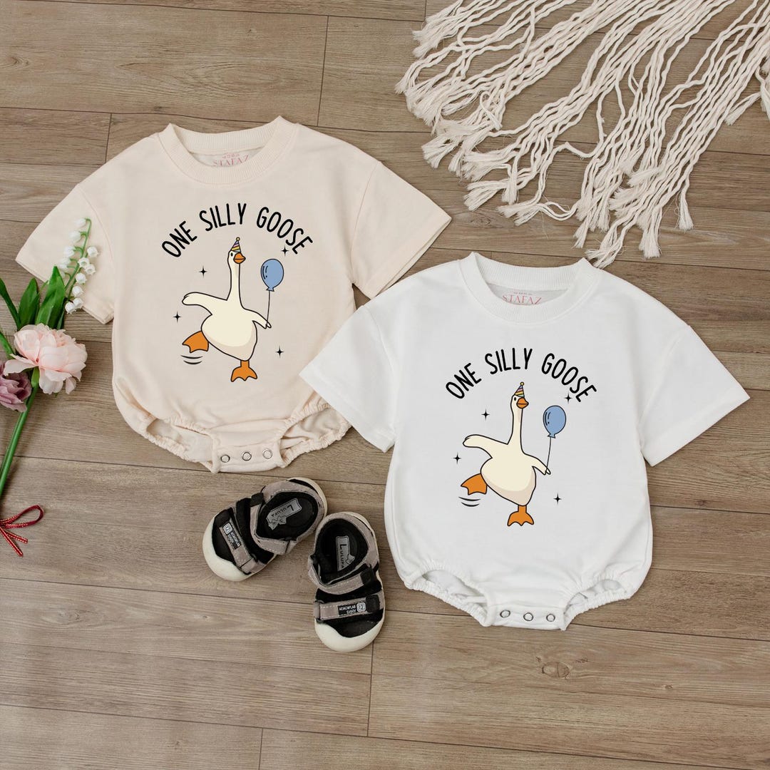 One Silly Goose Baby Romper, Funny Baby Bodysuit, Cute Infant Outfit ...