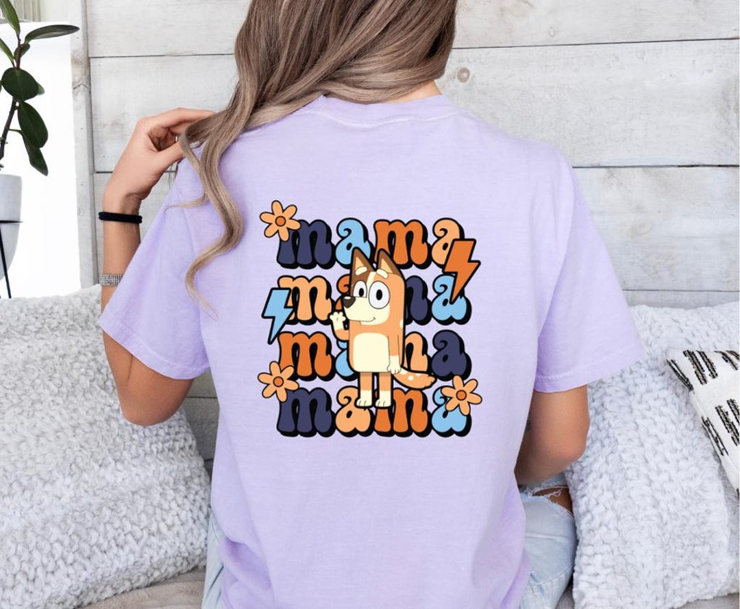 Comfort Colors Bluey Mama Tshirt Bluey Gift for Mom Bluey Fan Tshirt ...