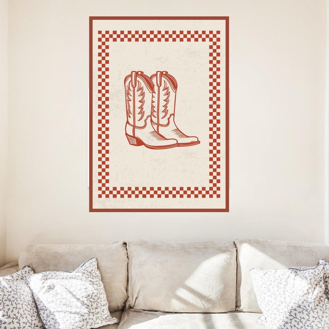 Vintage Cowboy Boots Poster, Printable Wall Art, Downloadable Prints ...