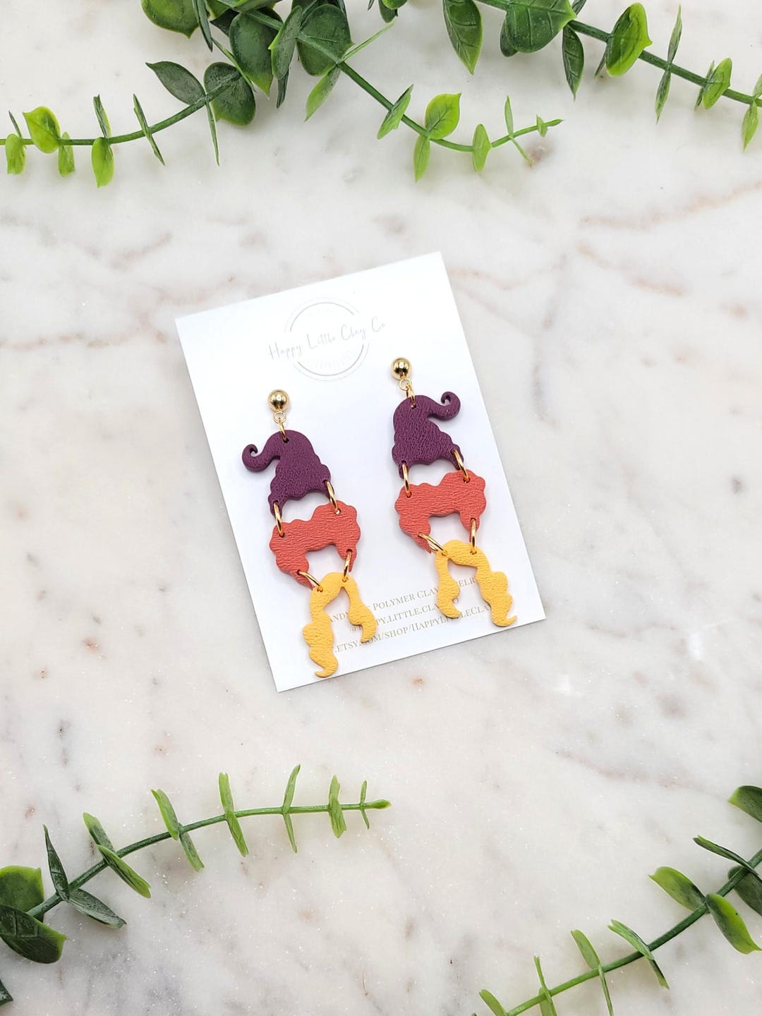 Hocus Pocus Witch Sisters Hair Trio Clay Dangle Earrings | Cute ...