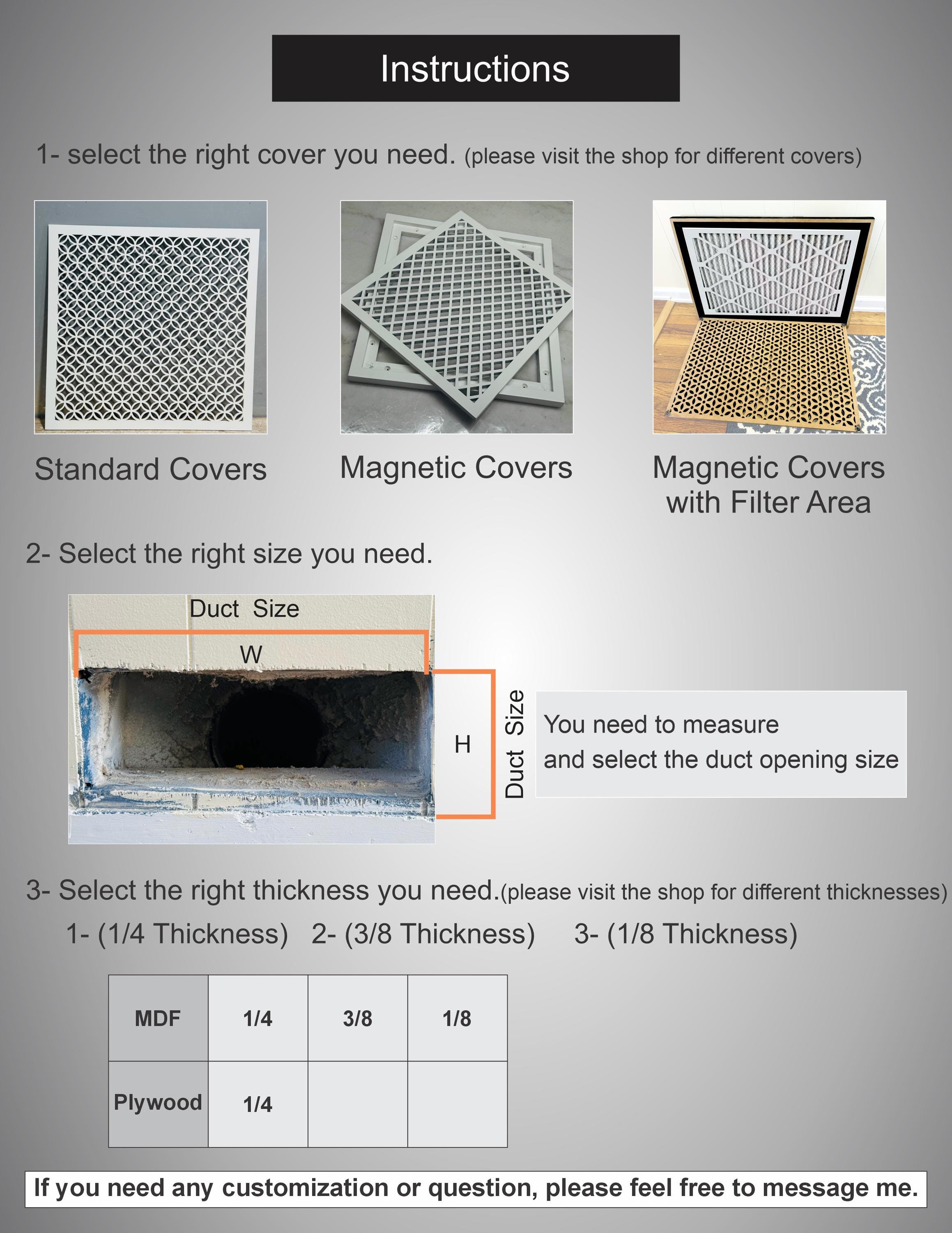 Custom Vent Cover for Walls and Ceilings, Wall and Ceiling Register ...