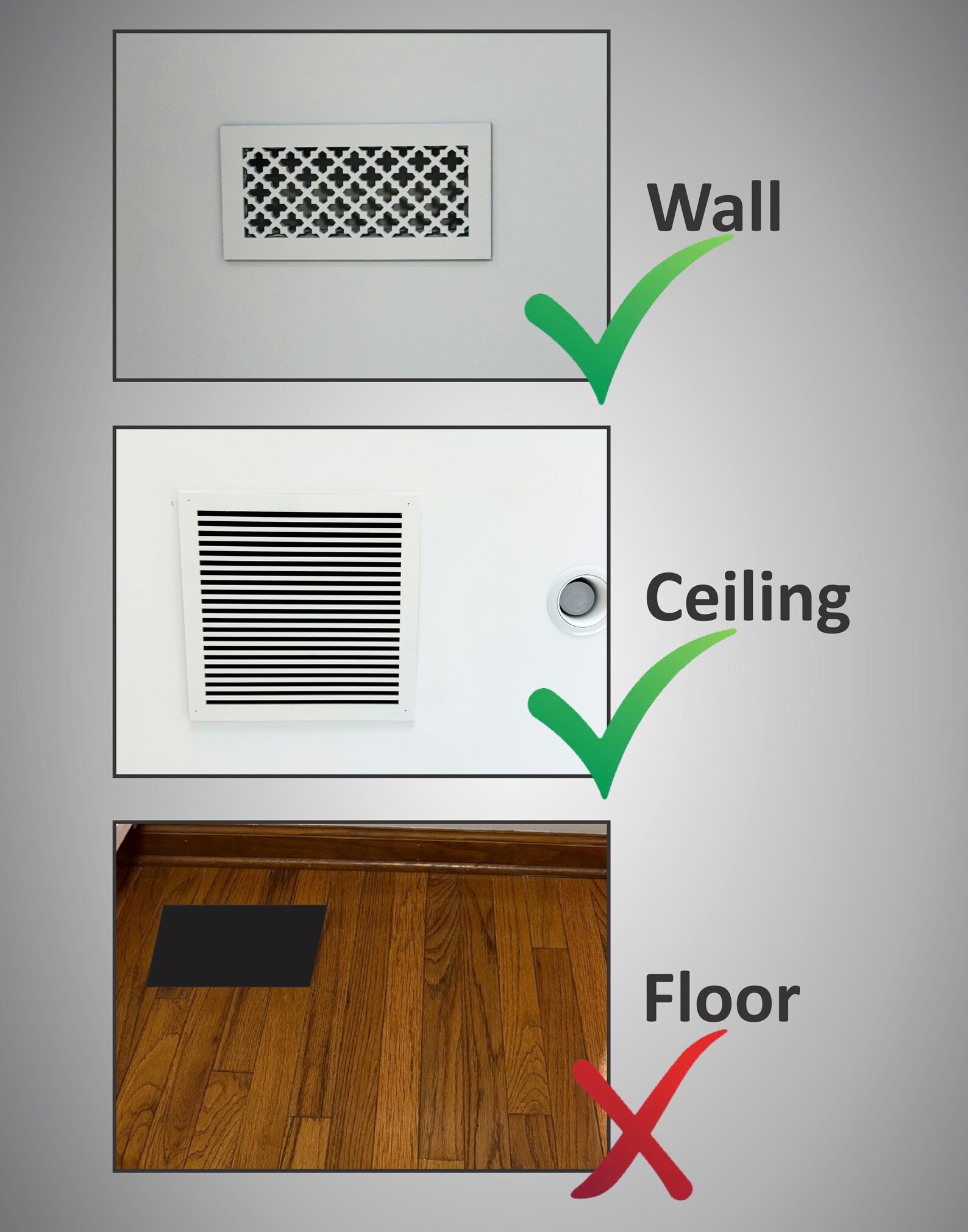 Vent Cover for Walls and Ceilings, AC Wall and Ceiling Register, Air ...