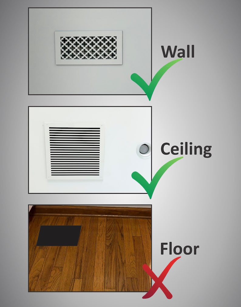 Vent Cover for Walls and Ceilings, AC Wall and Ceiling Register, Air ...