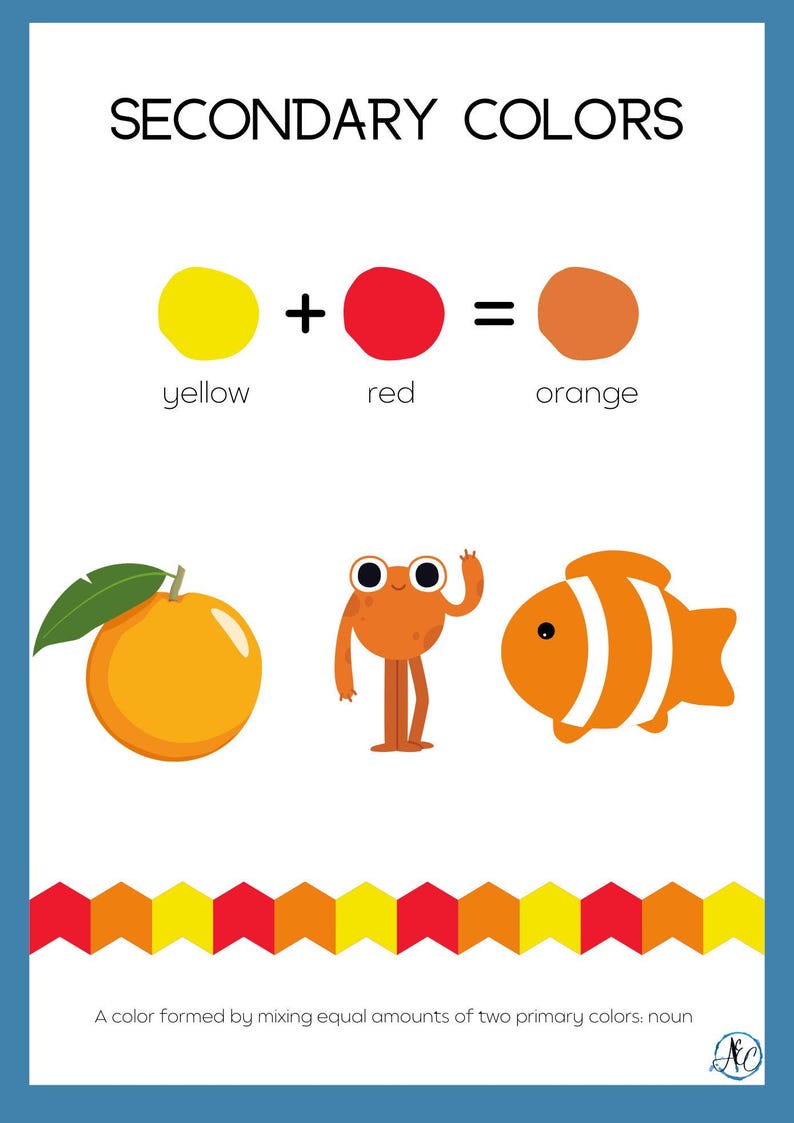 Element of Art: Color Chart Elementary Resource - Etsy