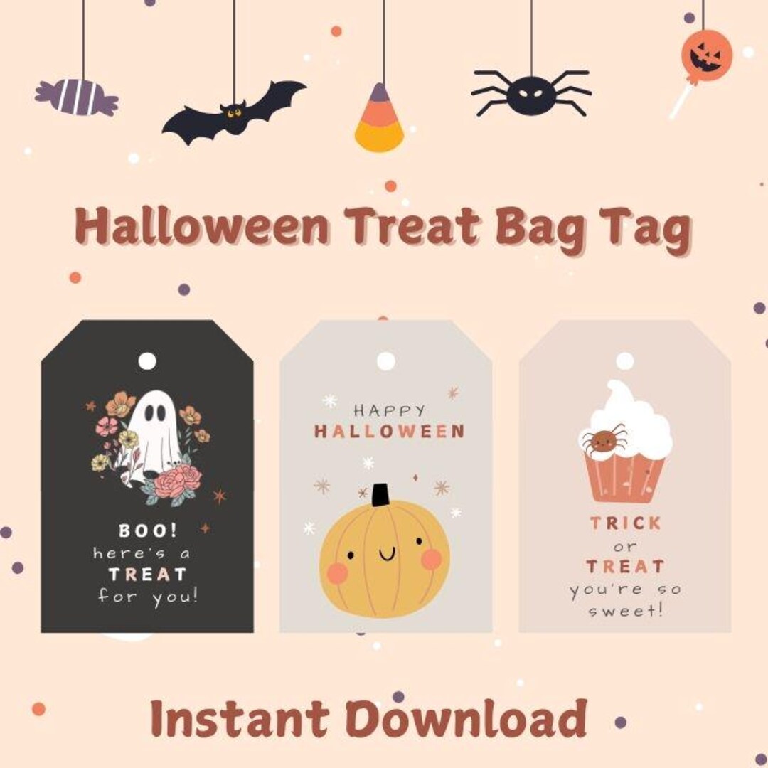 Pastel Halloween Gift Tags – Printable Treat Labels (digital Download ...