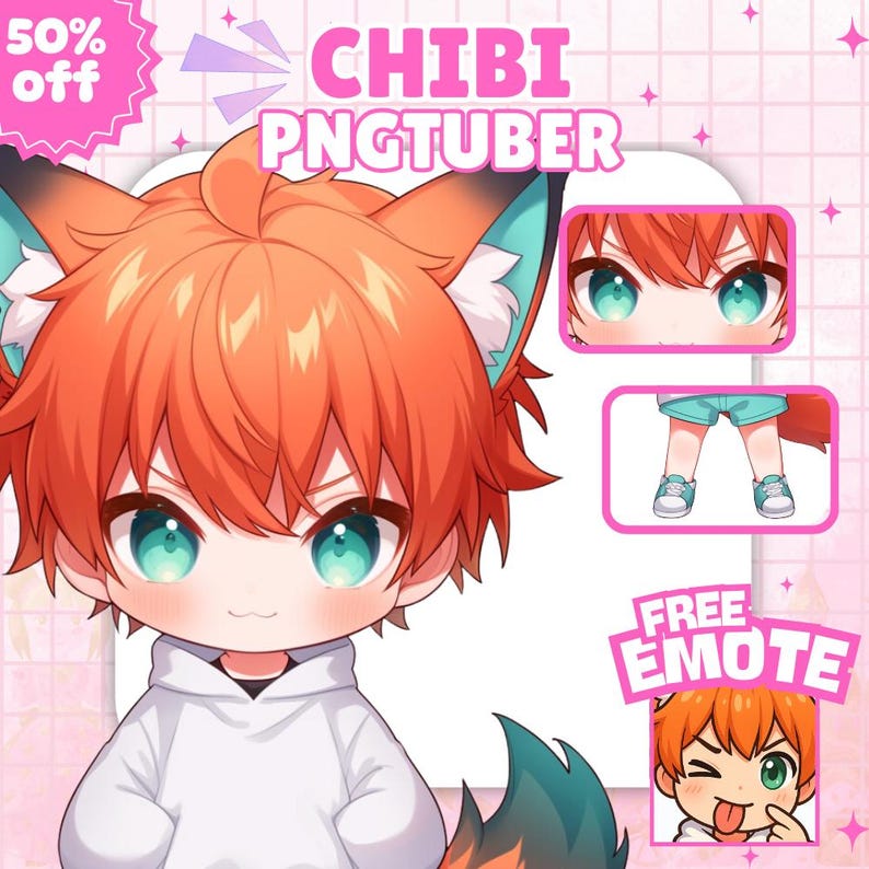 Custom Chibi Pngtuber Live2d Model | Cute Anime Avatar for Twitch ...