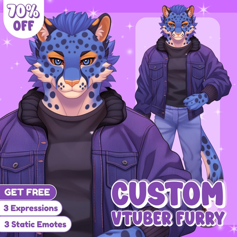 Custom Furry Vtuber Model: Live2d Avatar Commission, Ready for Rigging ...