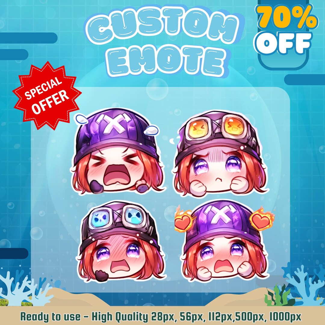 Custom Twitch Emotes, Animated Emotes, Vtuber Emotes, Kick Emotes, Sub ...
