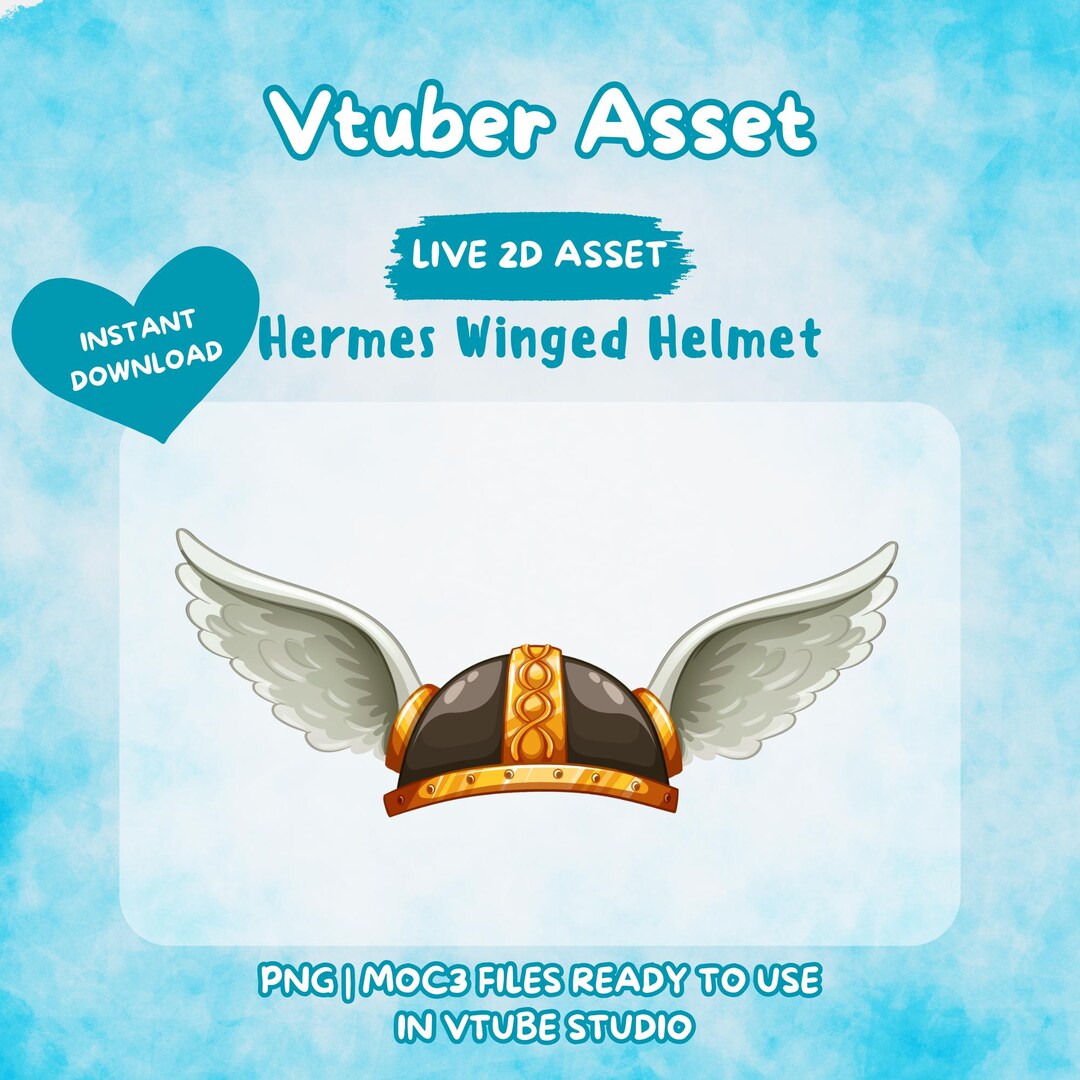 Vtuber Asset | Rigged Hermes Winged Helmet or Vtuber Hat, Premade ...
