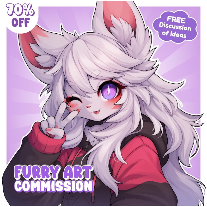 Furry Character Commission in High Resolution Digital Illustration - Etsy