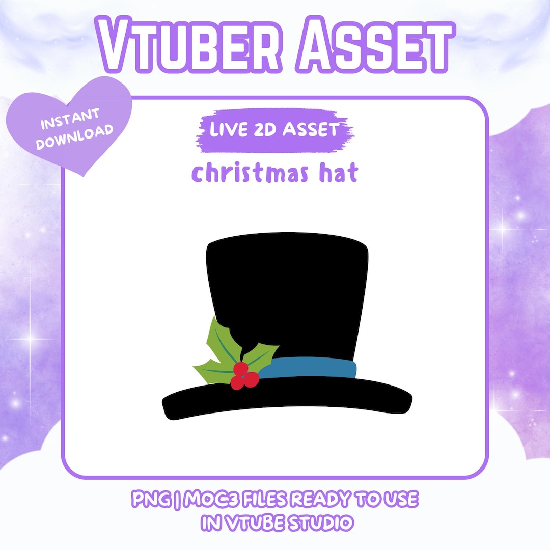 Vtuber Asset Rigged Santa Hat or Christmas Hat Vtuber Prop Vtuber ...