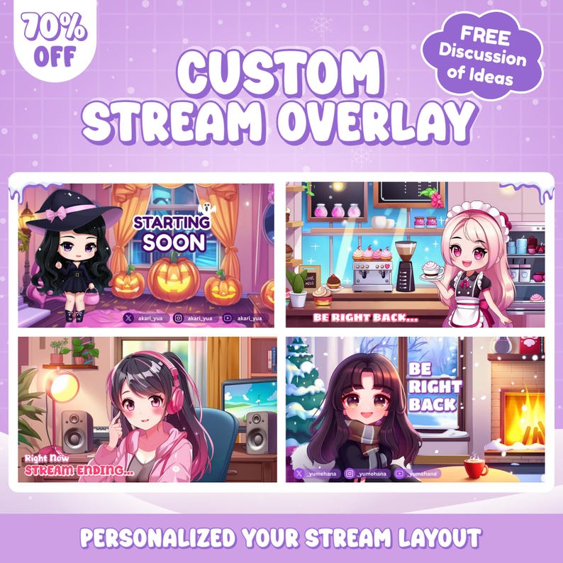 Custom Animated Stream Overlay: Personalized Twitch Screen Commission ...