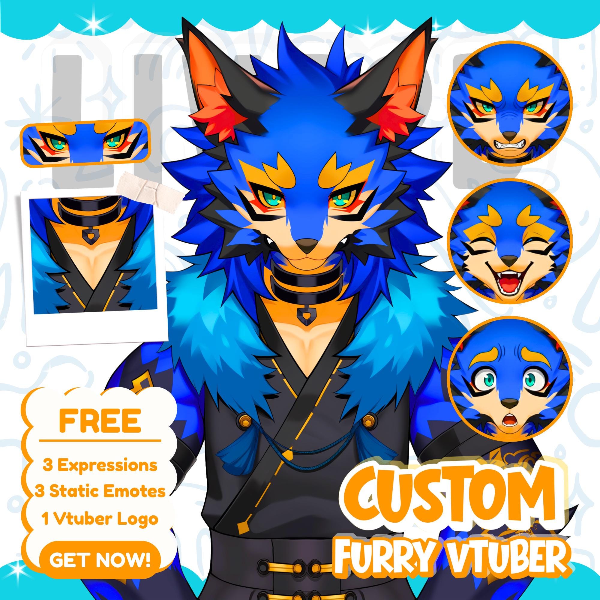 Furry Vtuber Character | Custom Anthro Artwork | Digital Avatar Design ...