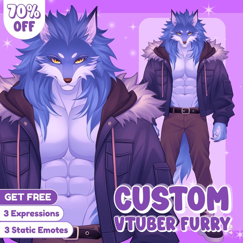 Custom Furry Vtuber Model: Live2d Avatar Commission, Ready for Rigging ...
