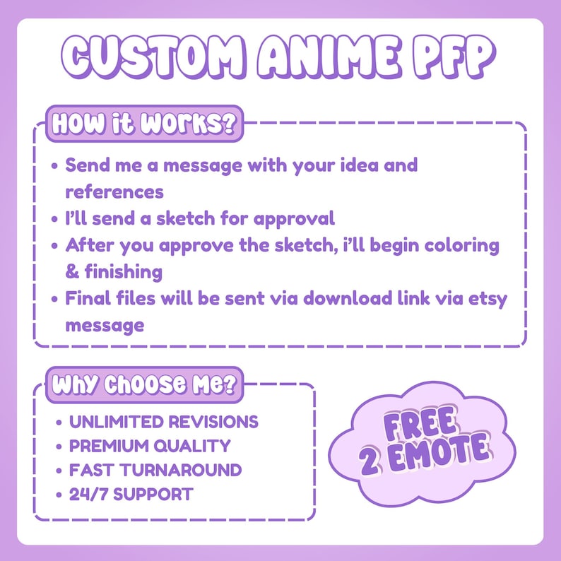 Custom Anime PFP, Anime Art Commission, Twitch PFP, OC, Cute Anime ...