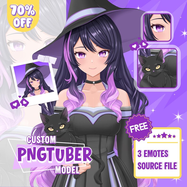 Custom Pngtuber Commission: Talking Blinking Avatar for Twitch and ...