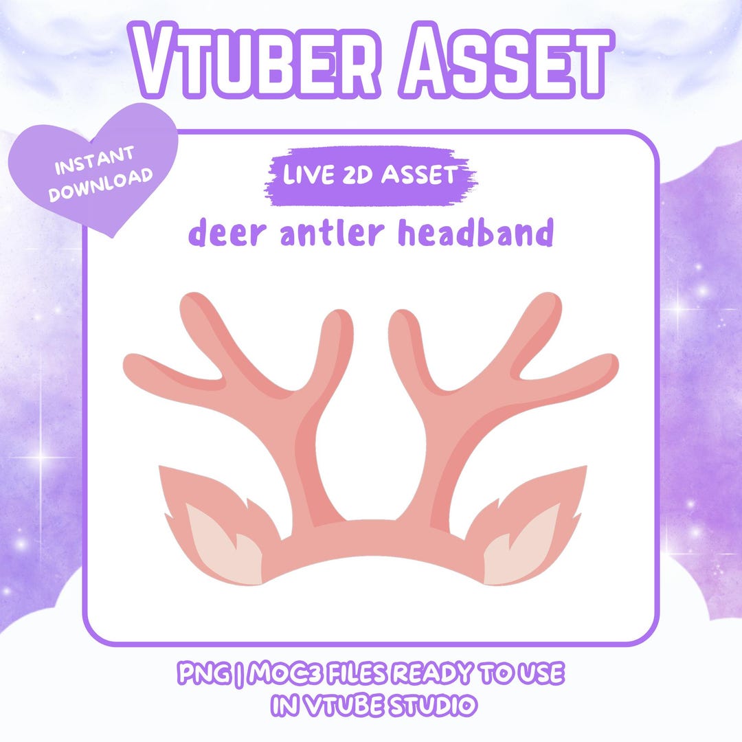 Vtuber Asset Christmas Deer Antlers Vtuber Prop Vtuber, Livestreaming, Stream, Twitch, Premade ...