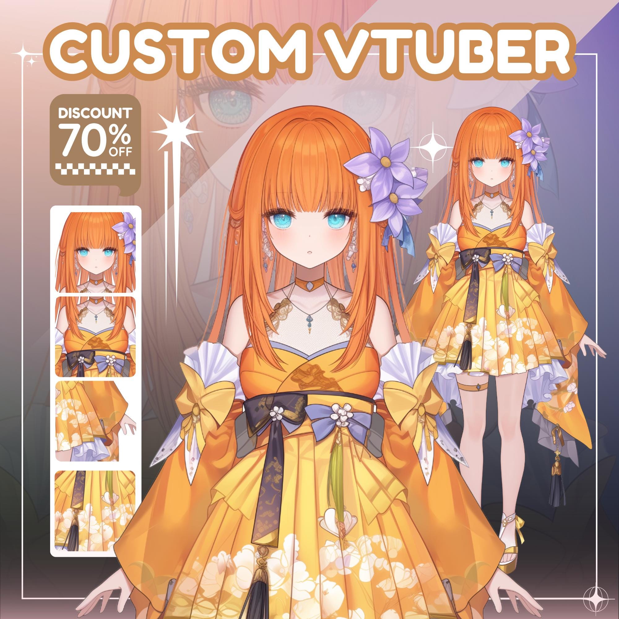 CUSTOM VTUBER Model for Commercial Use Live 2D Vtuber Vtuber Assets ...