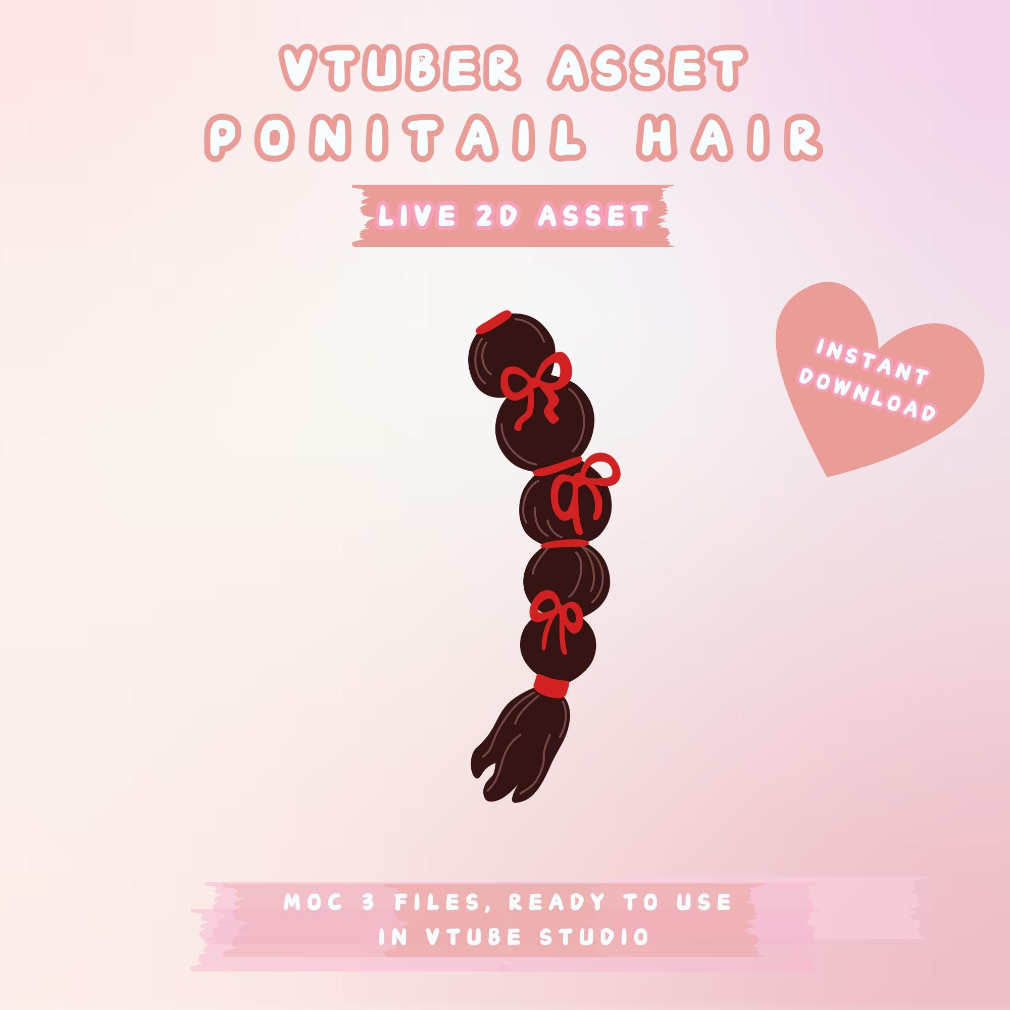 Vtuber Asset | Vtuber Hair Asset | Rigged Bubble Braid Hair | Chinese ...