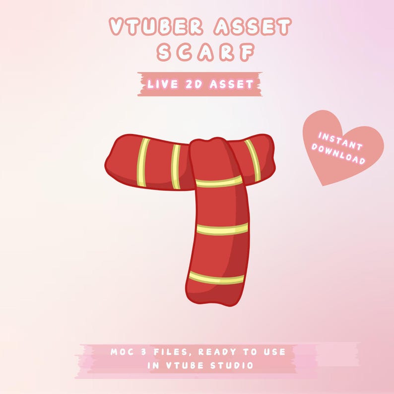 Vtuber Asset | Vtuber Scarf, Premade Assets, Hat Assets, Animated Asset ...