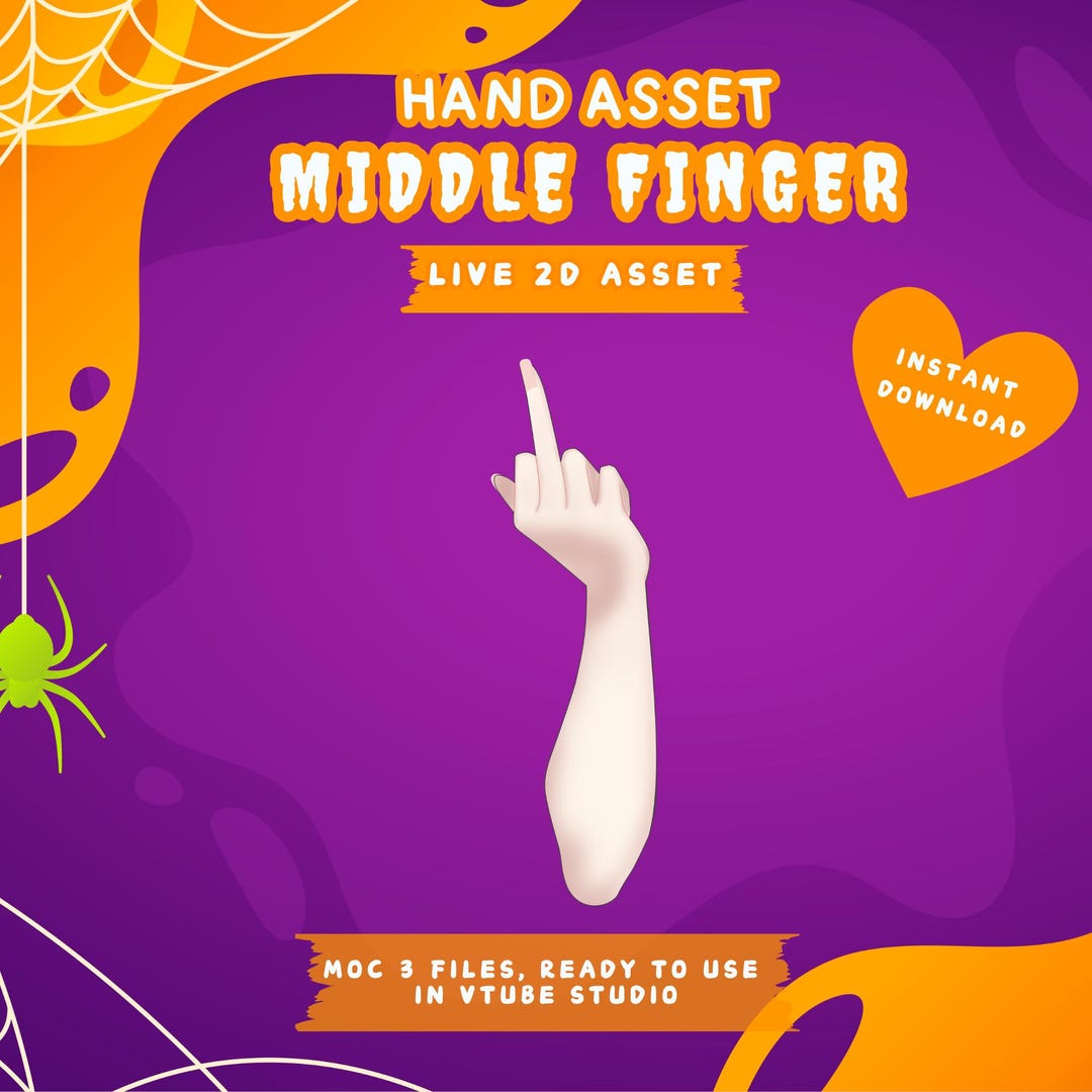 Rigged Middle Finger Vtuber Asset: Live2d Prop - Etsy