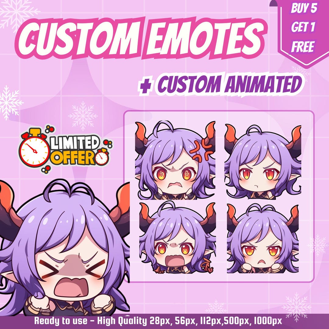 Custom Twitch Emotes Animated Emote Cute Streamer Emojis Cute Anime ...