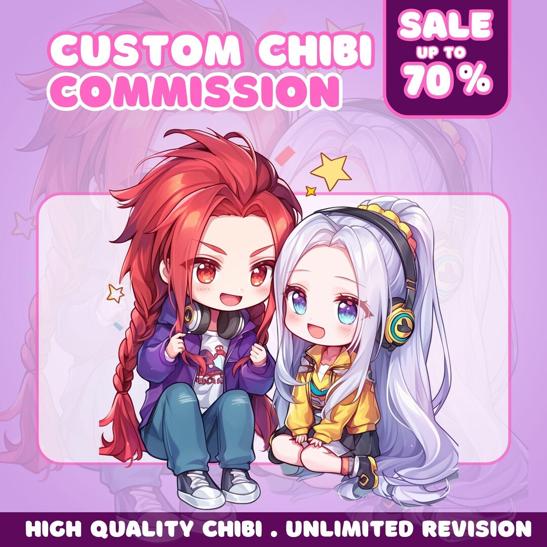 Custom Couple Chibi, Chibi Character, Chibi Logo, Cute Chibi, Chibi ...
