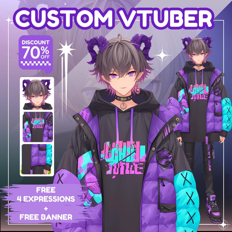 Vtuber Male Model Live2d - Etsy