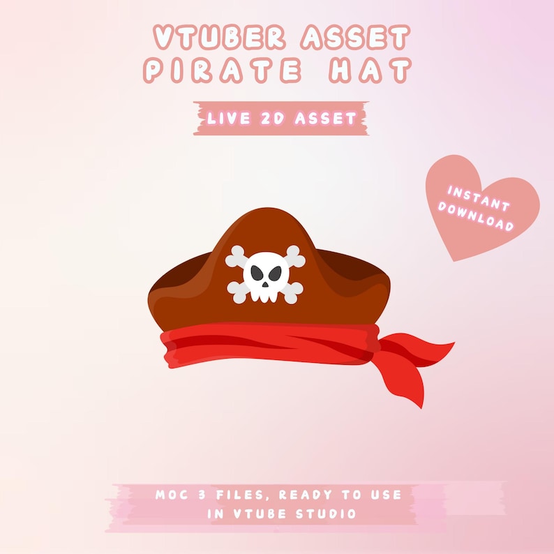 Vtuber Hat Asset Pack: Pirate & Sailor Hats - Live2d Ready - Etsy