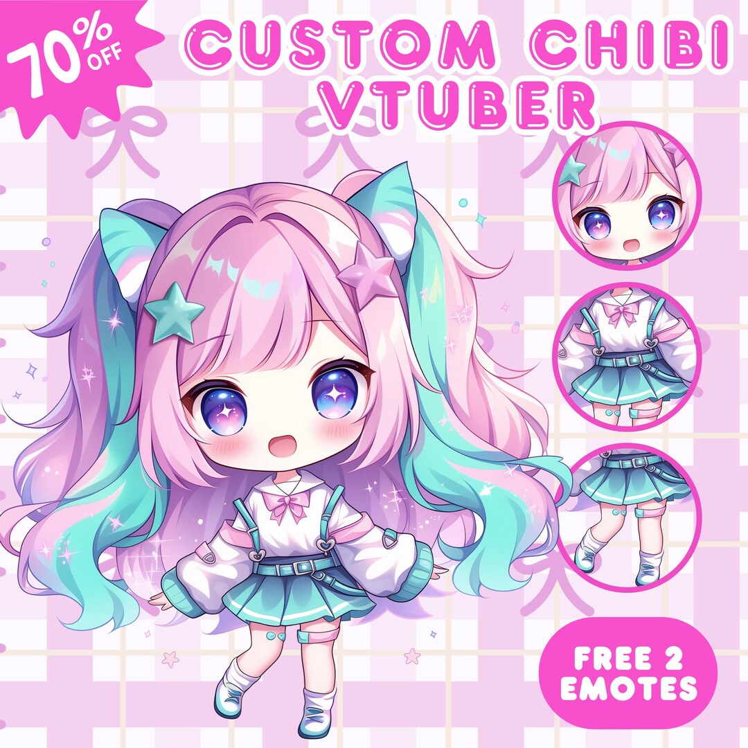 Custom Chibi Live2d Model | Chibi Vtuber Commission | Vtuber Design ...