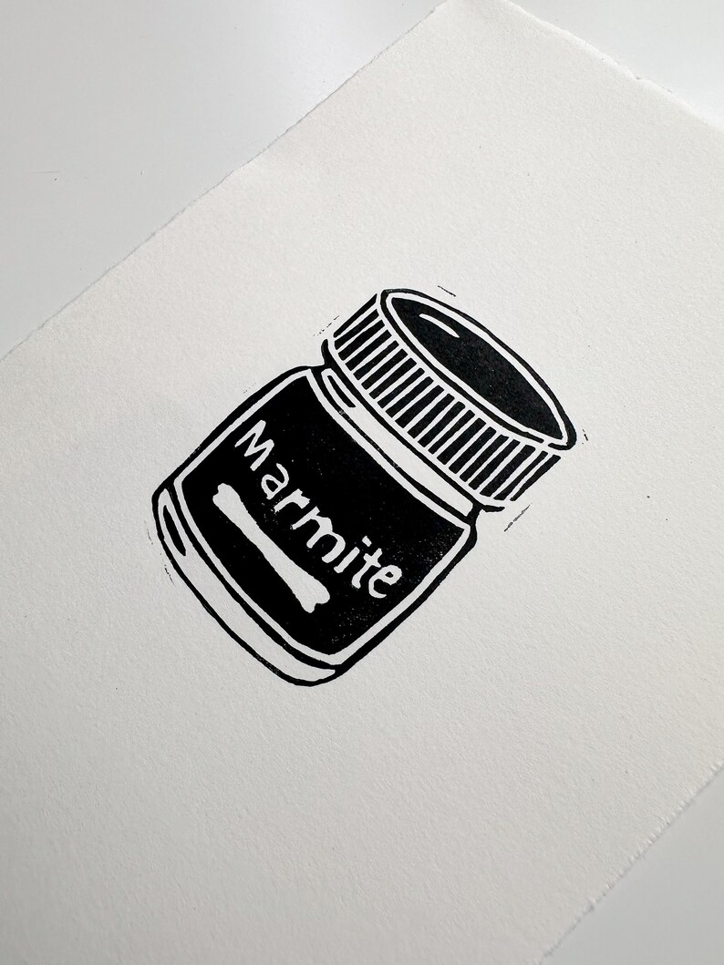 Marmite and Foods From New Zealand & Aussie | Handmade Linoprint | Pie ...