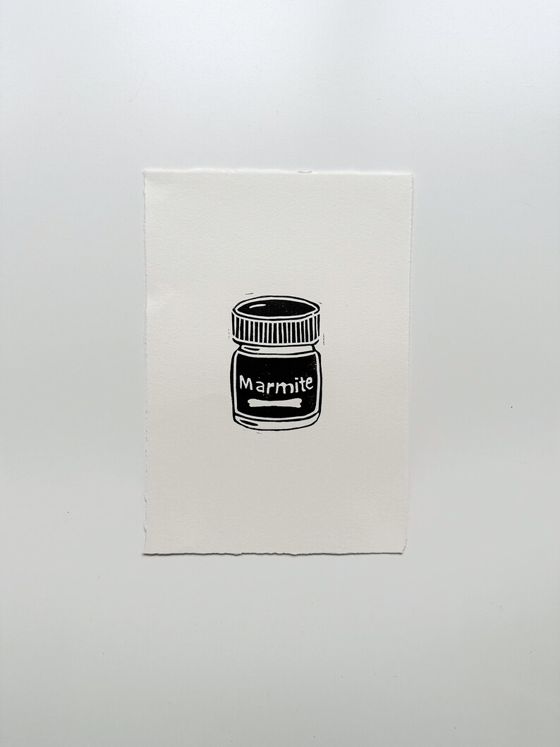 Marmite and Foods From New Zealand & Aussie | Handmade Linoprint | Pie ...