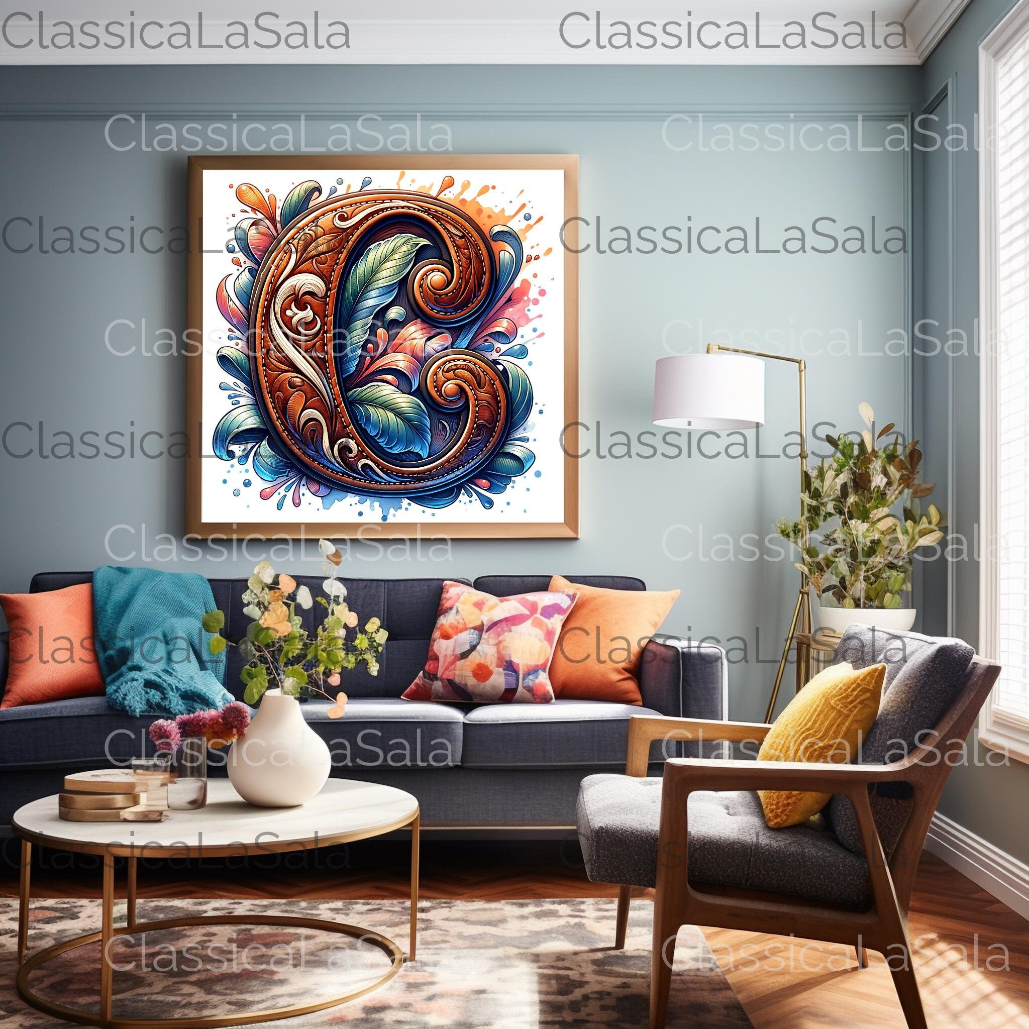 Tooled Leather Look Calligraphy Style Letters A Through I for ...