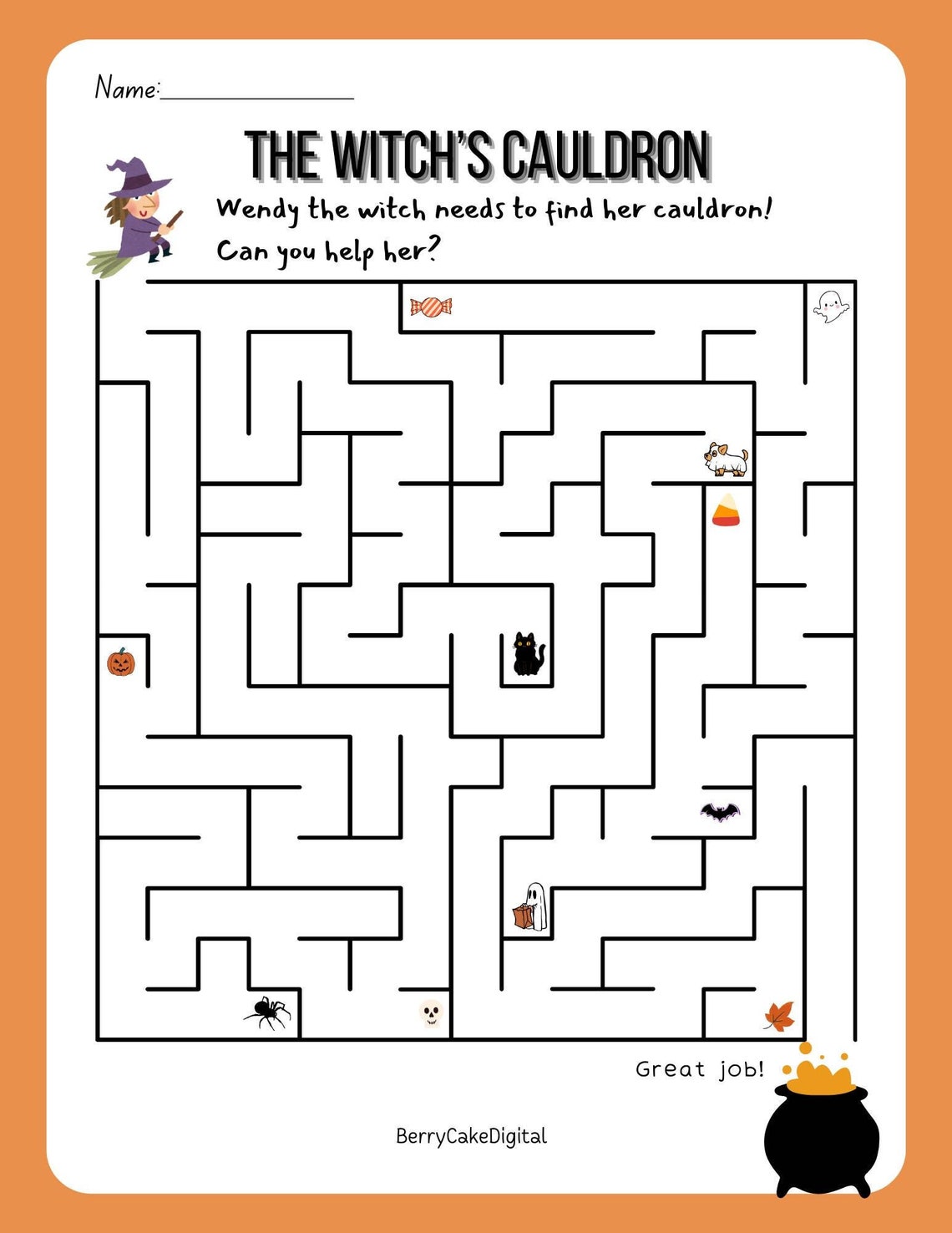 Halloween Maze Printable Activity for Kids and Students 2024 2025 ...