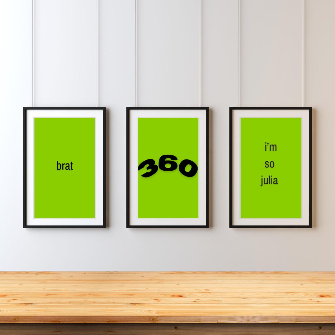 Trendy BRAT Posters trio / Charli XCX / Brat Green / 360 Poster / I'm ...
