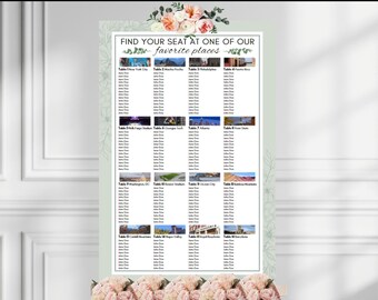 Custom World Map Seating Chart Printable Digital Personalized File ...