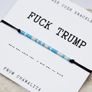 Fuck Trump Morse Code Bracelet, Friendship Gift, FDT Bracelet, Best ...