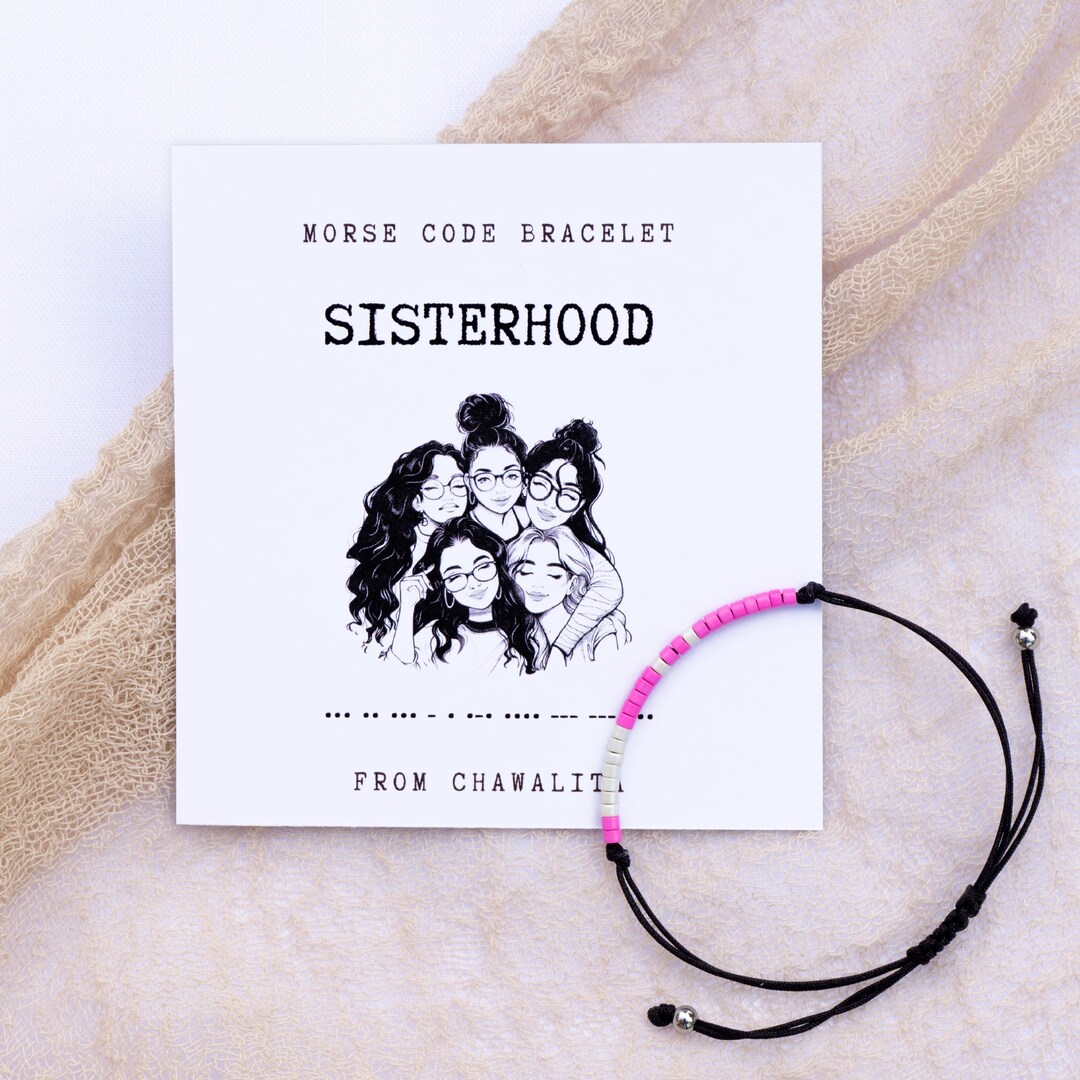 Sisterhood Morse Code Bracelet, Friendship Gift for Besties and Girl ...