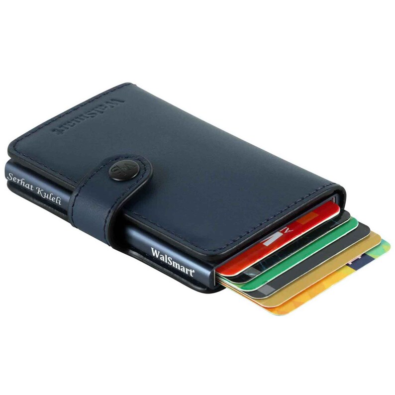 Mini Smart Mechanism Wallet With RFID Blocking Men's & Women's Leather ...