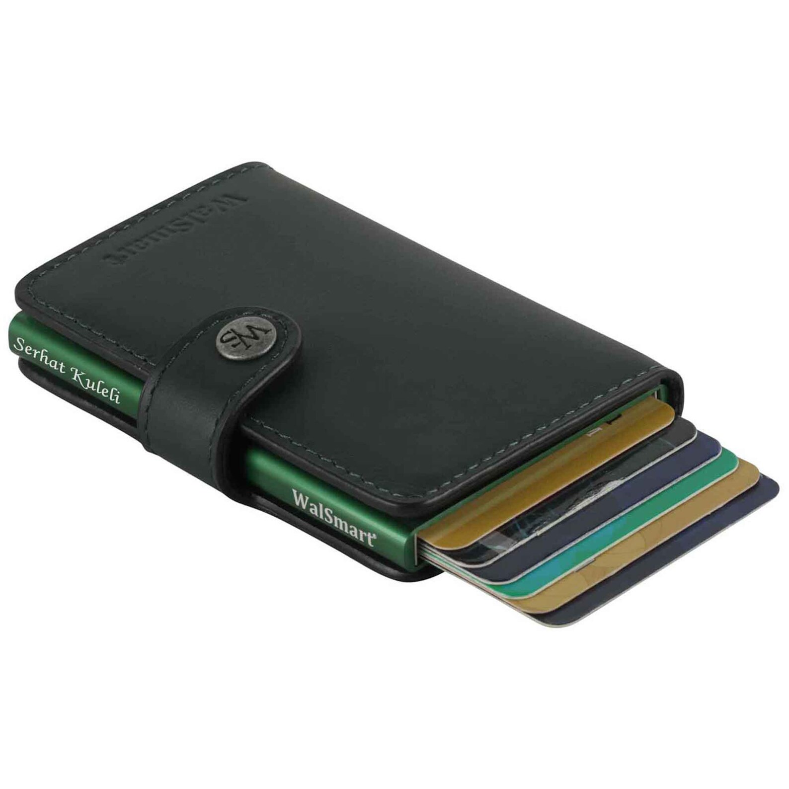 Mini Smart Mechanism Wallet With RFID Blocking Men's & Women's Leather ...