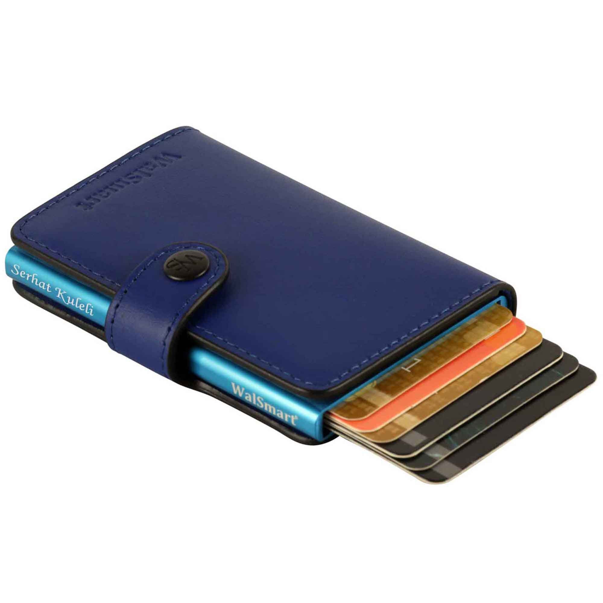 Mini Smart Mechanism Wallet With RFID Blocking Men's & Women's Leather ...