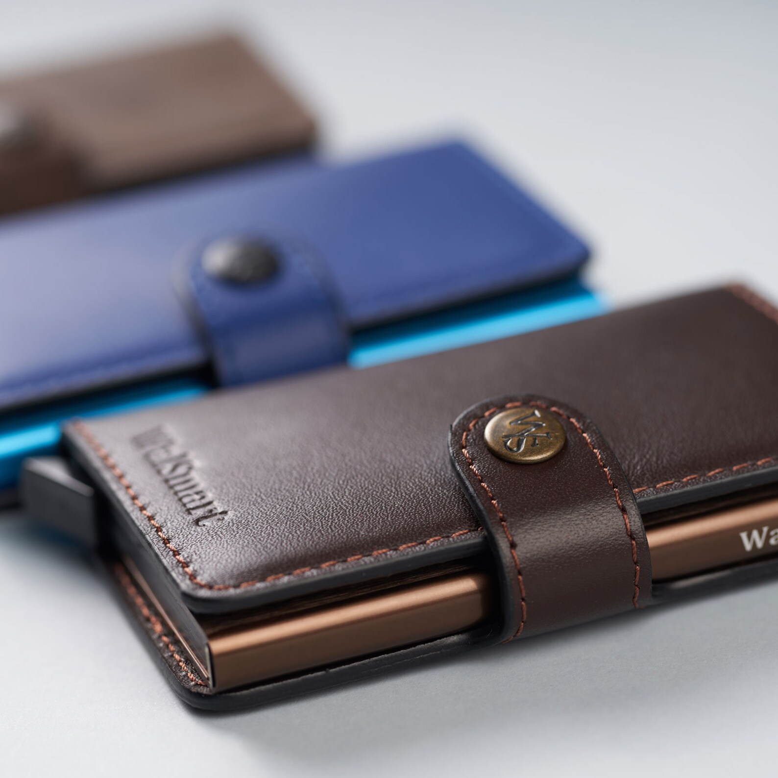 Mini Smart Mechanism Wallet With RFID Blocking Men's & Women's Leather ...