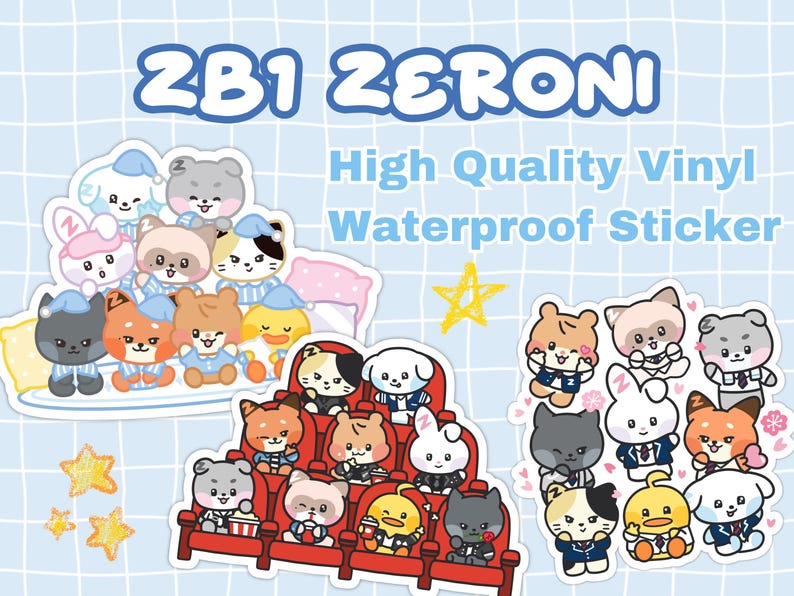 Zerobaseone ZB1 Zeroni Vinyl Sticker Goodnight Binini, Hanini, Yunini ...